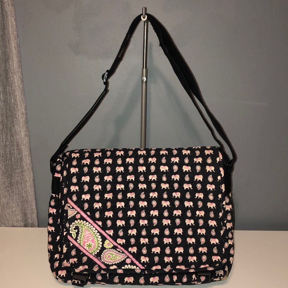 Vera Bradley Pink Elephant Messenger Bag - Gem